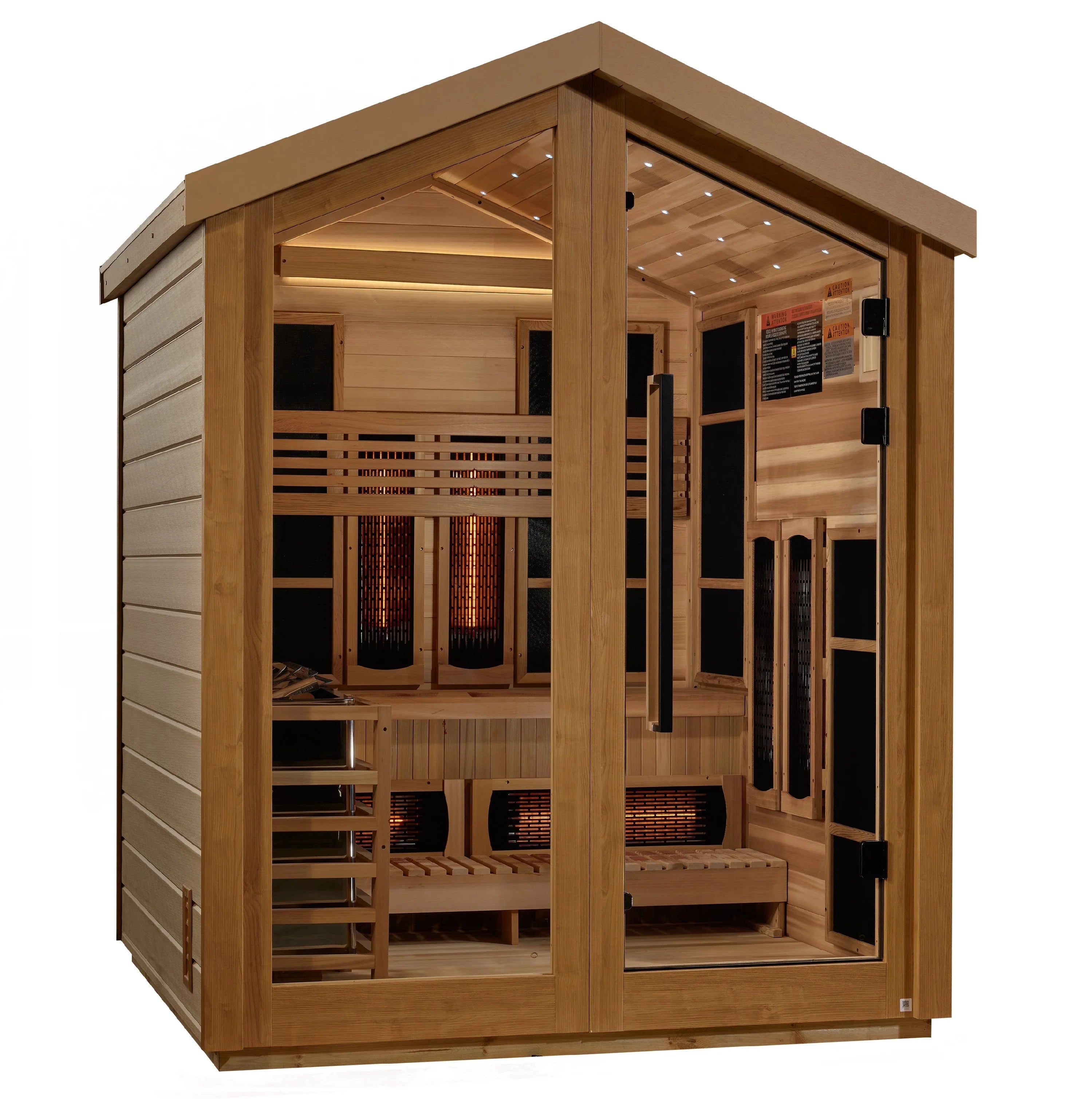 Golden Designs 3 Person Outdoor Hybrid Sauna | Canadian Red Cedar – Ultimate WellNest