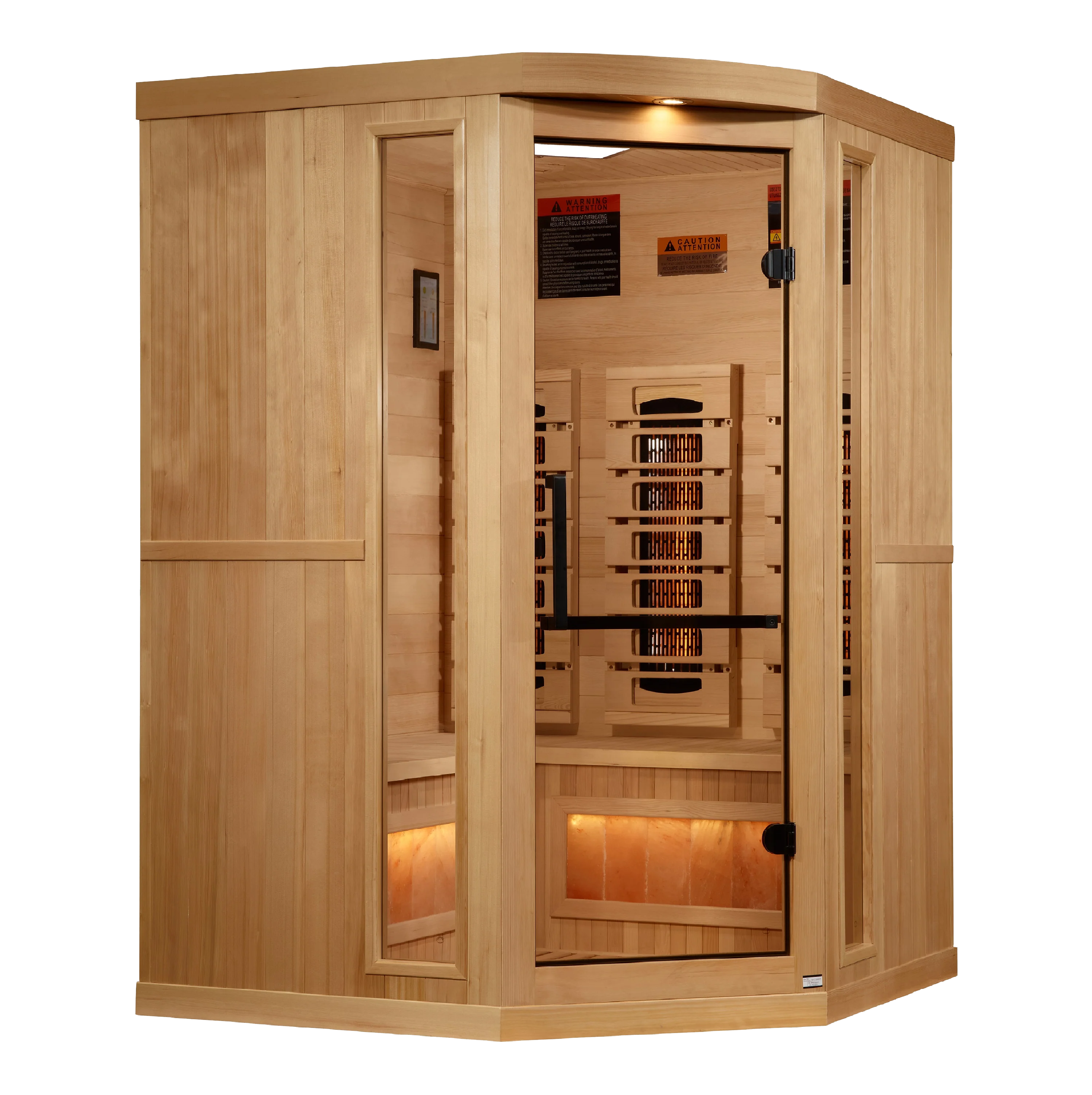 3-Person Corner Infrared Sauna | Full Spectrum + Salt Therapy ...